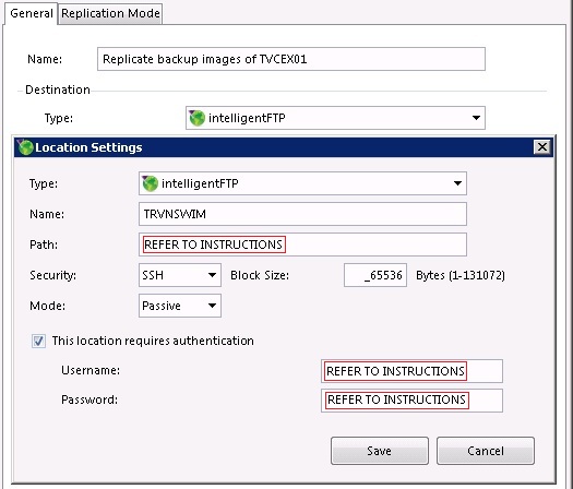 Image Manager To Replicate To The Remote Vault